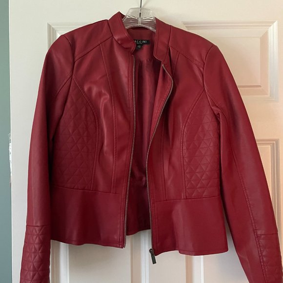 Baccini | Jackets & Coats | Baccini Leather Jacket Ps Burgundyred ...